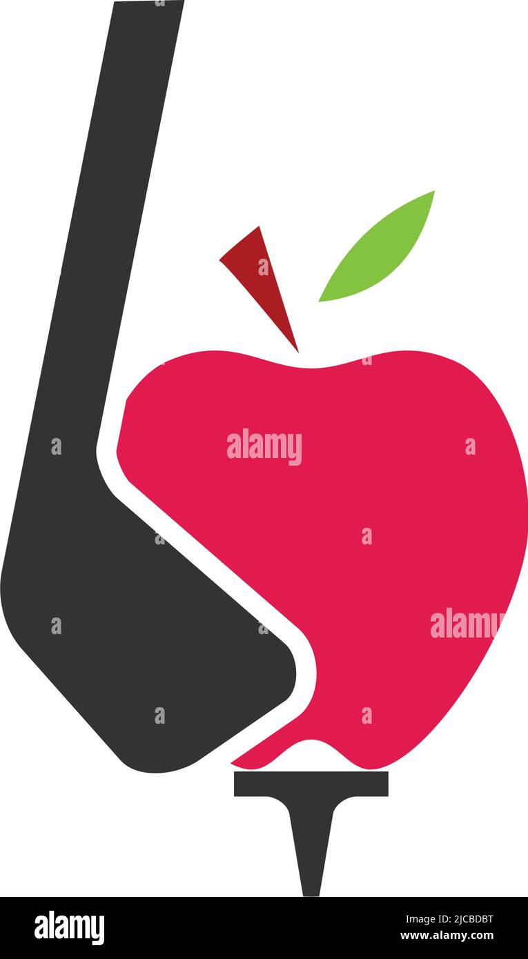 apple golf logo Icon Illustration Brand Identity Stock Vector Image ...