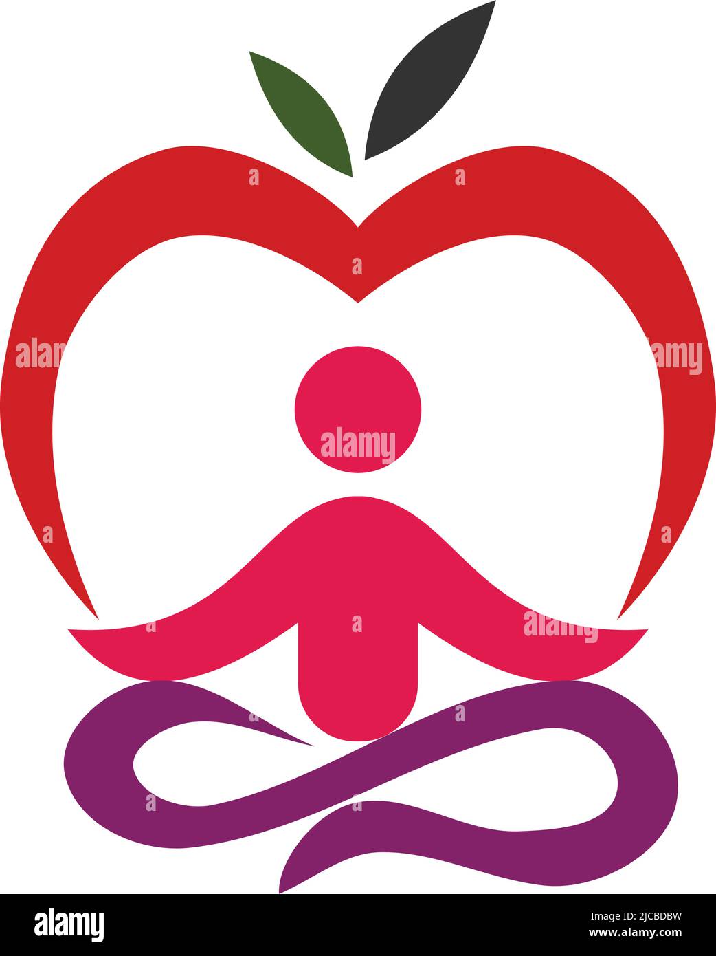 apple yoga logo Icon Illustration Brand Identity Stock Vector Image ...