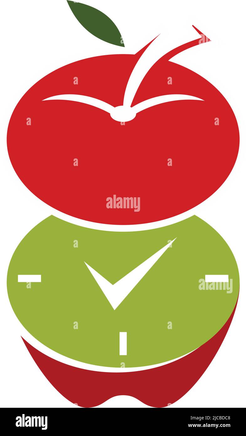 apple time logo Icon Illustration Brand Identity Stock Vector Image ...