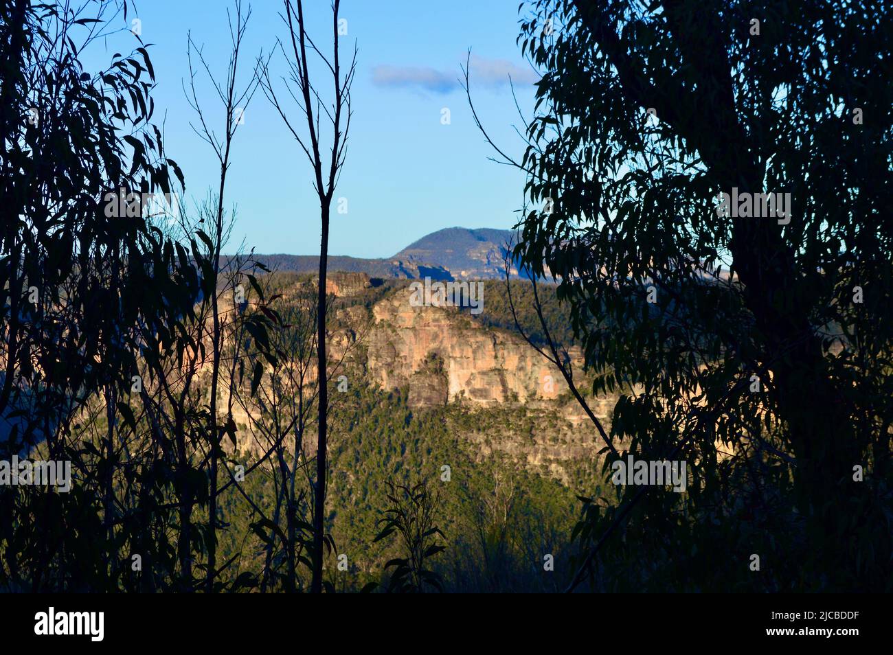 A view of the Grose Valley at Mount Victoria in the Blue Mountains of ...