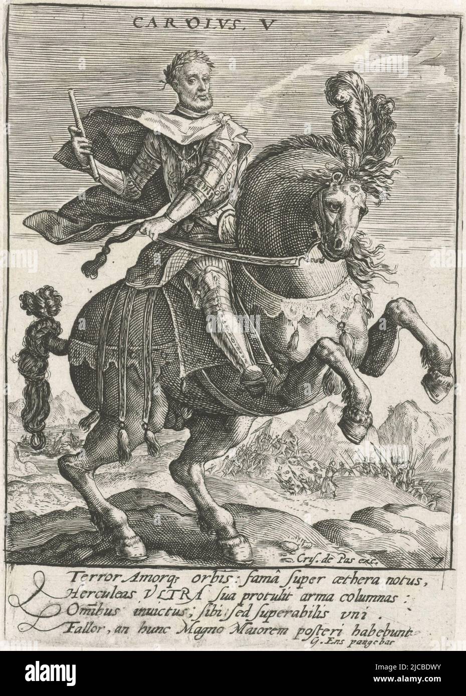 Charles V of Habsburg, German emperor, king of Spain, on horseback He ...