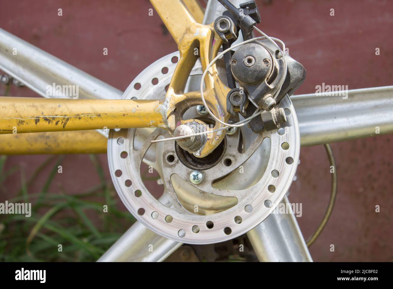 disc brake at the rear wheel of a bicycle Stock Photo - Alamy