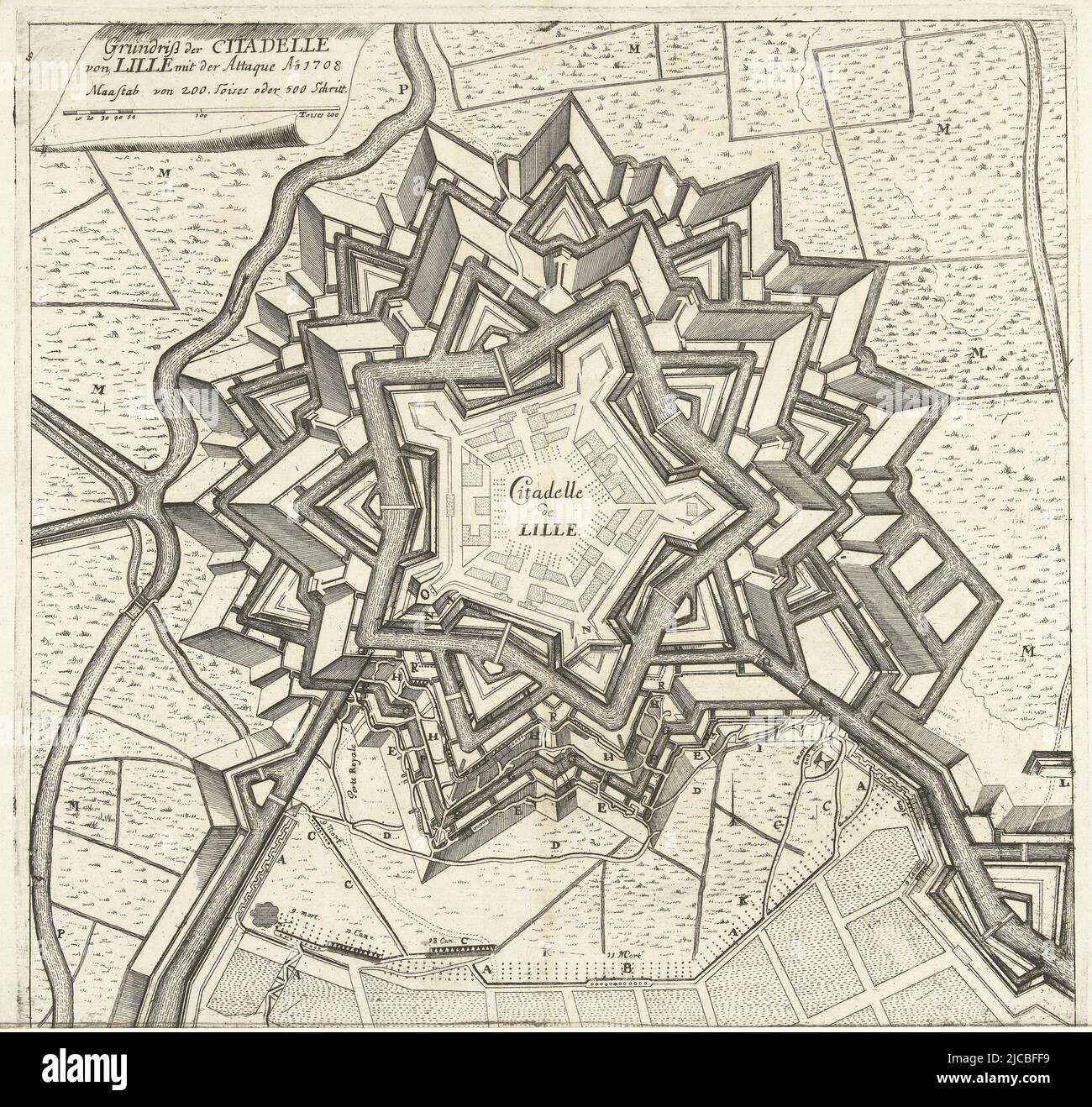 Map of the citadel of lille hi-res stock photography and images - Alamy