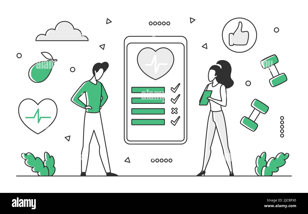 Monitoring health and sport activity application. Healthy habits ...