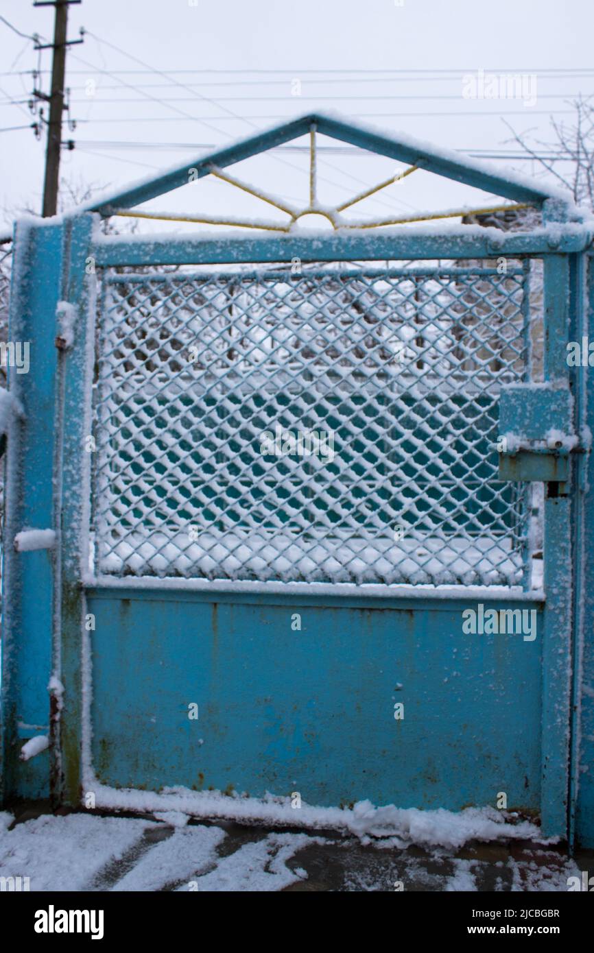 gate with snow Stock Photo - Alamy