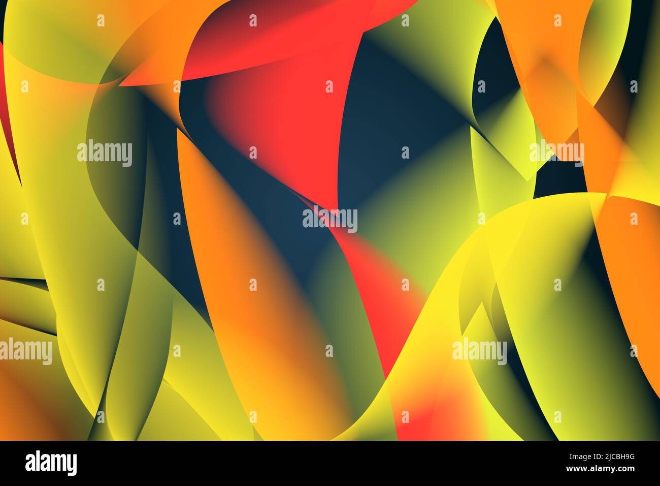 Abstract red and yellow color background. Dynamic wave shapes ...