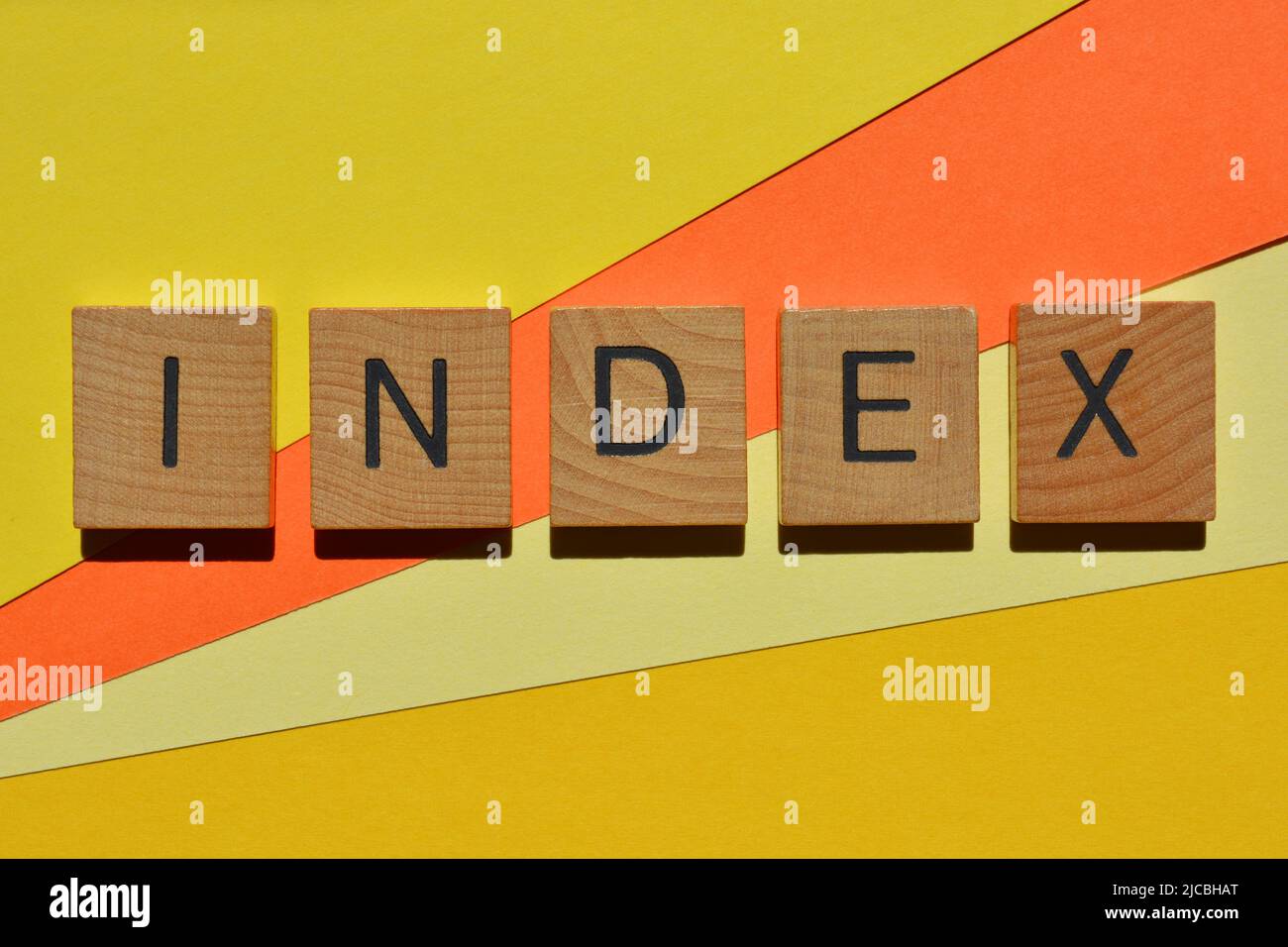 Index, word in wooden alphabet letters isolated on background Stock ...