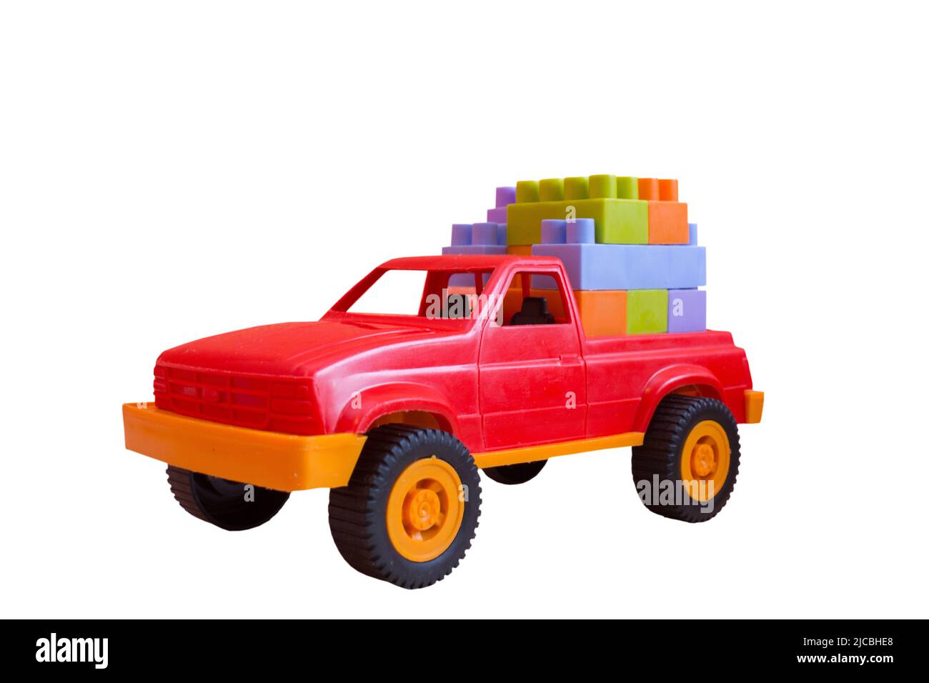 kid created the car of children's toy blocks Stock Photo - Alamy