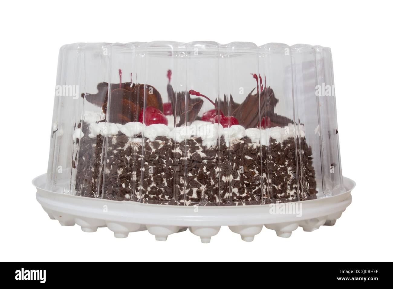 cherry cake in a transparent plastic box Stock Photo - Alamy