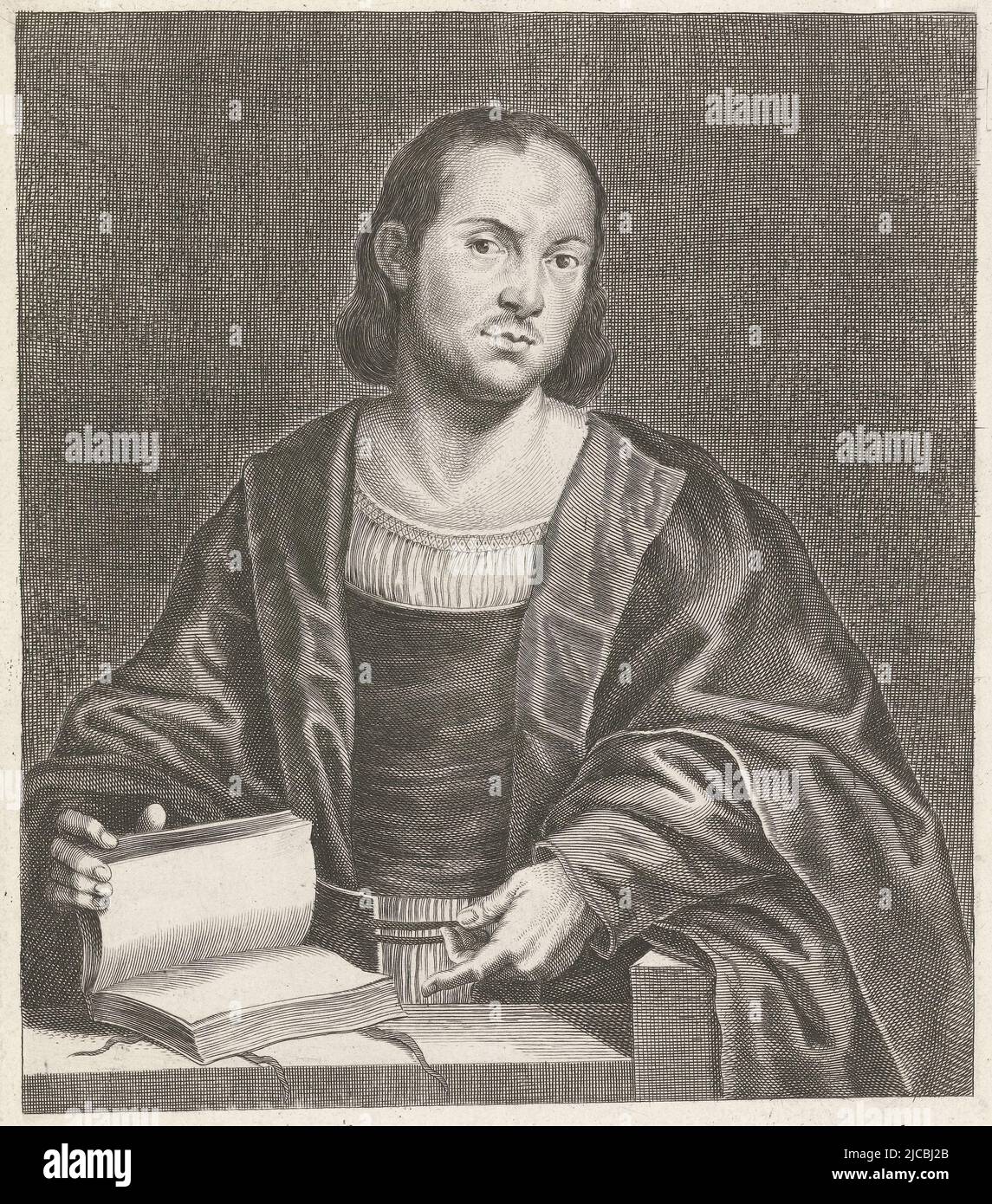 Portrait of Giovanni Boccaccio, half dressed He is standing behind a ...