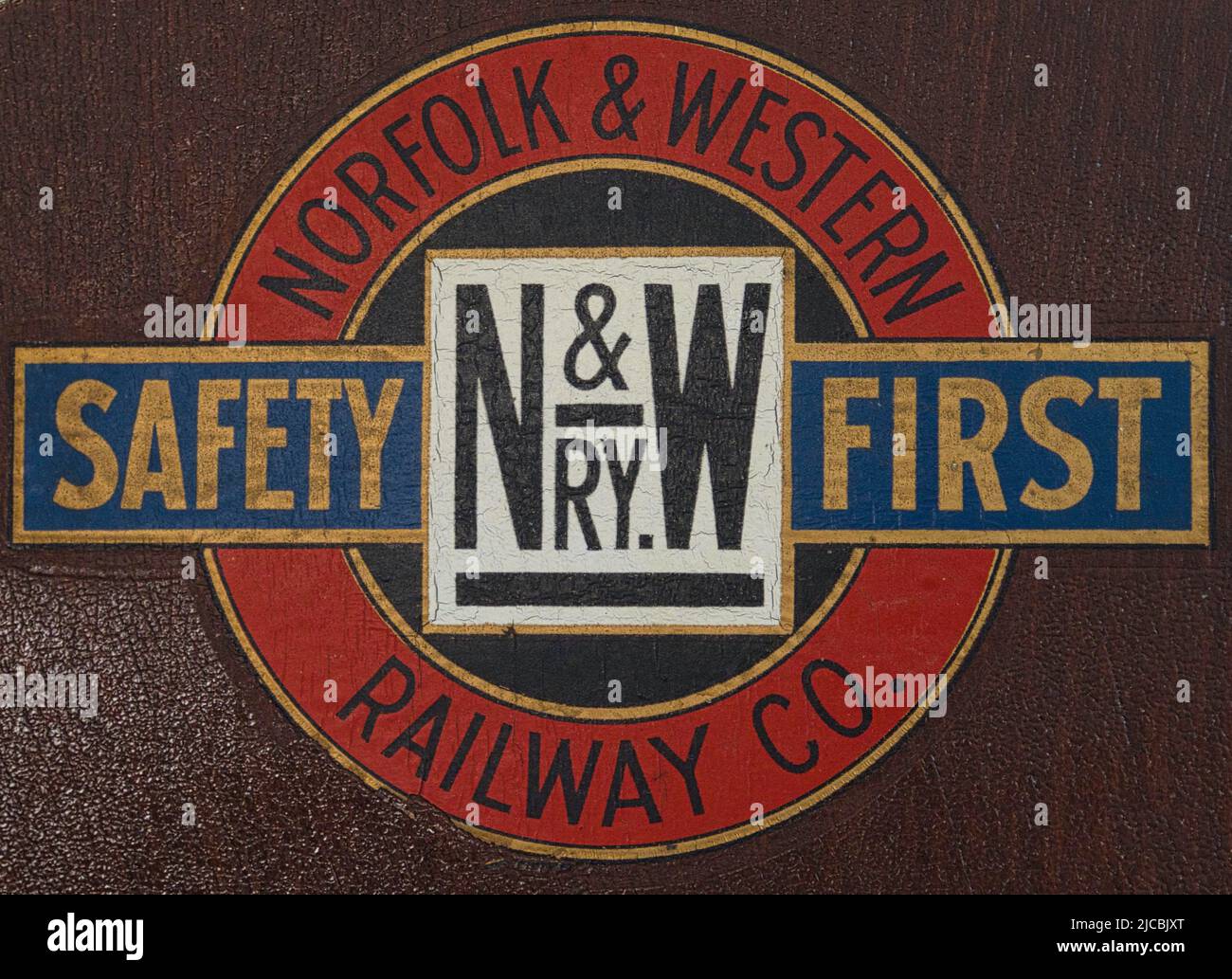 safety first decal of the N & W railroad USA Stock Photo - Alamy