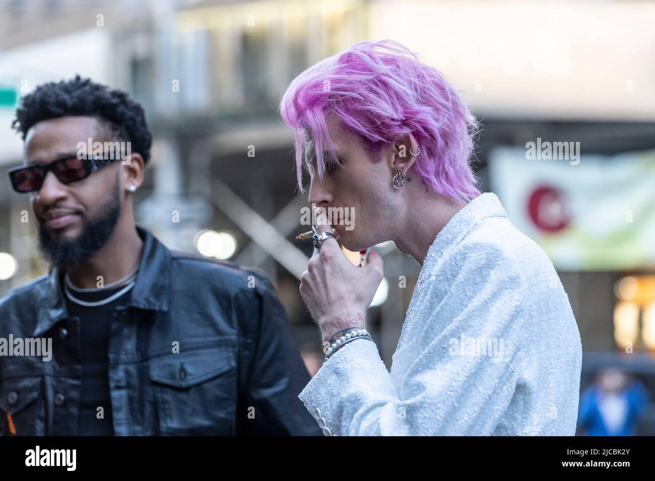 NEW YORK, NEW YORK - JUNE 09: Colson Baker, AKA Machine Gun Kelly, and ...