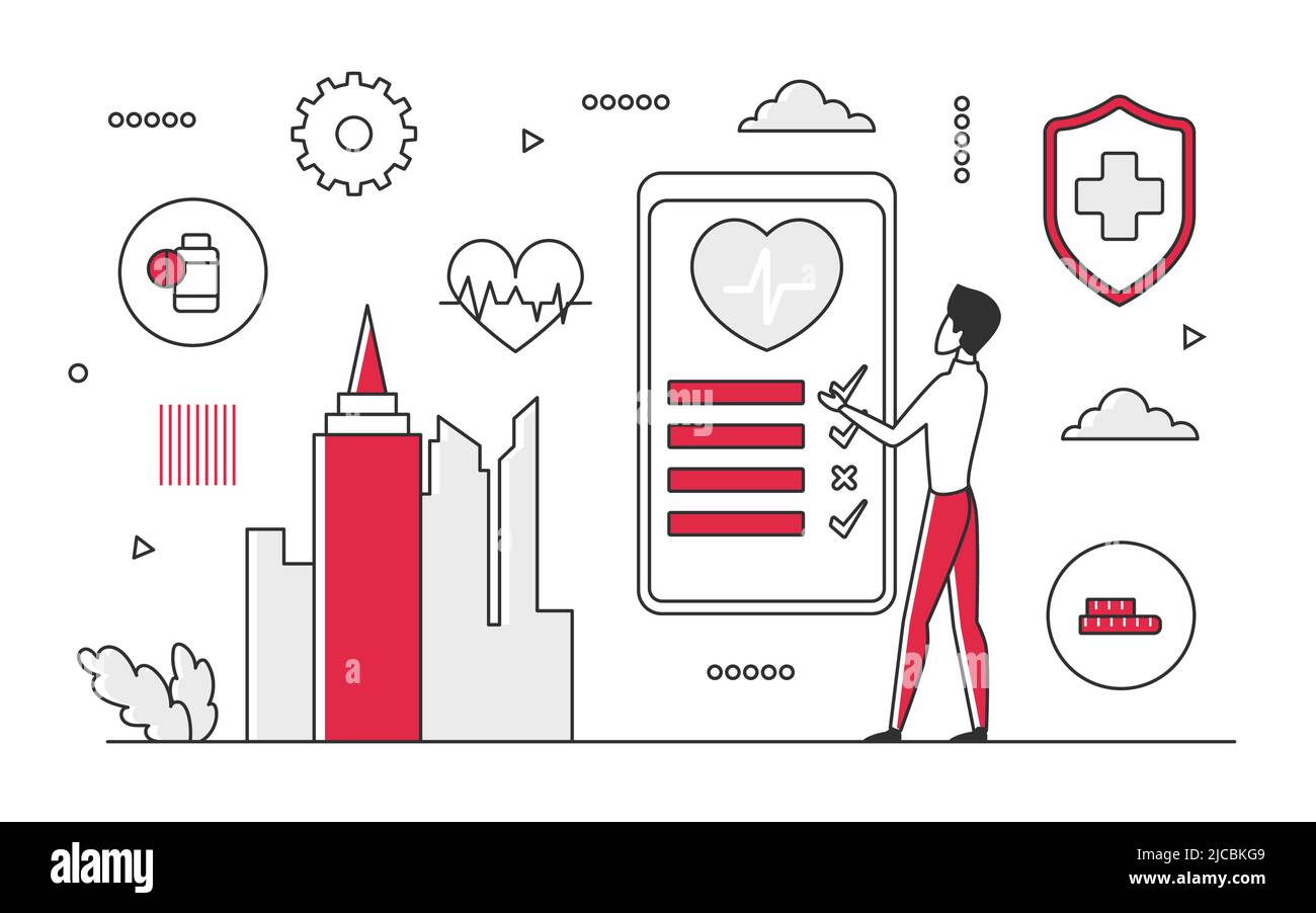 Patient health monitoring and body analysis. Tracking heart rate ...