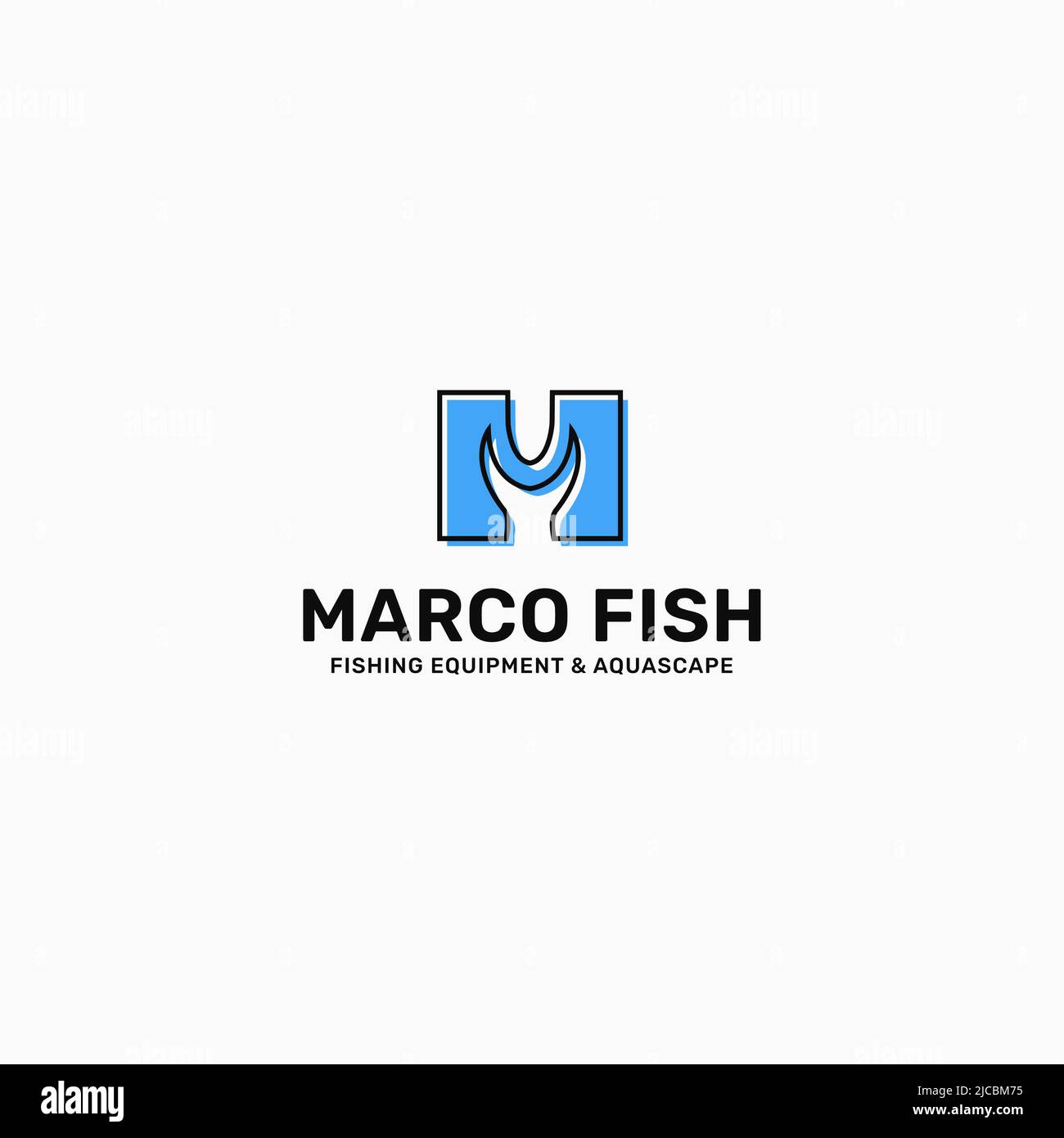Letter M Fish Logo Template Illustration Design. Minimalist fish logo ...
