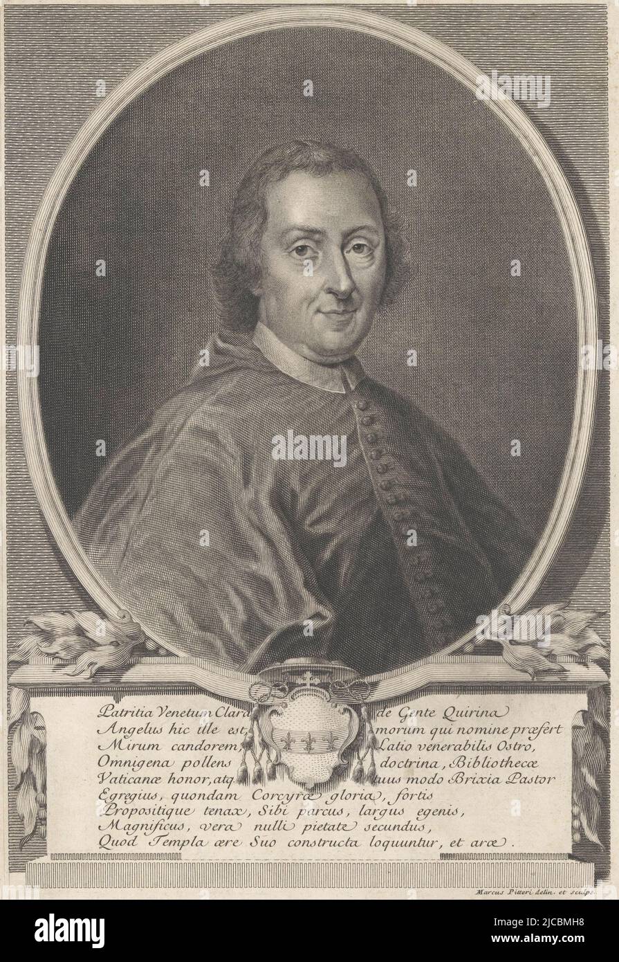 Portrait of Cardinal Angelo Maria Quirini, print maker: Giovanni Marco ...