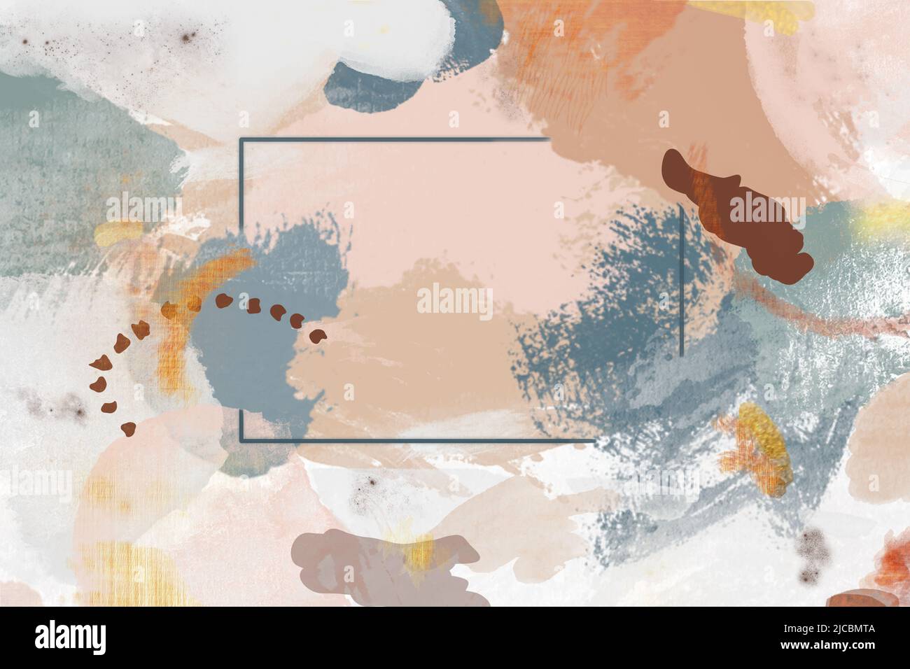 Abstract art. acrylic and watercolor smear painting. Beige, blue pink ...