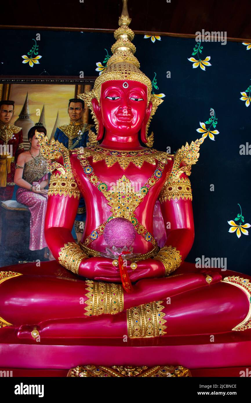Pink buddha statues for thai people and foreign travelers travel visit ...