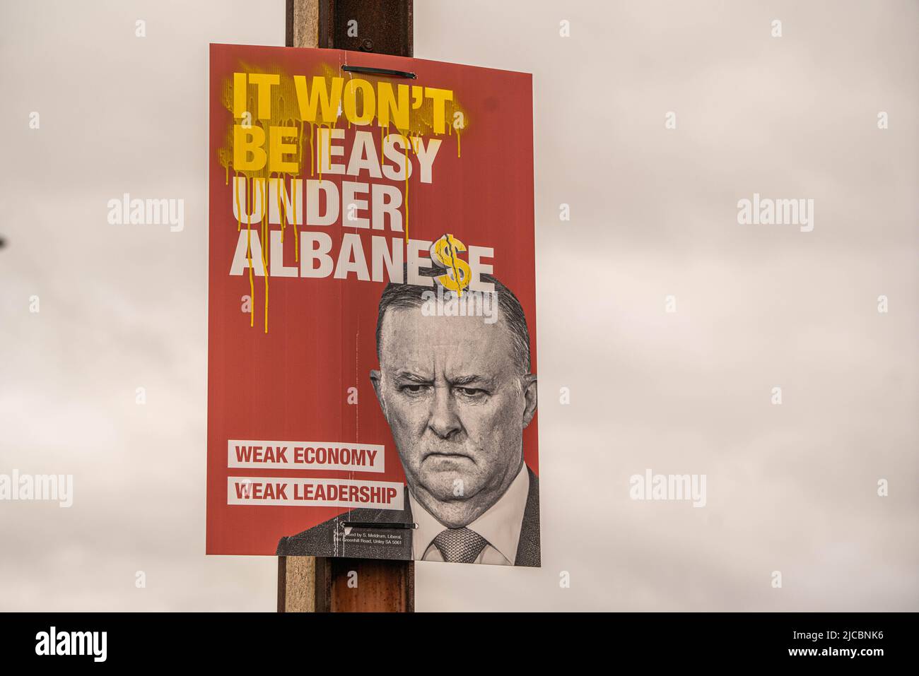 Adelaide Australia, 12 June 2022. A campaign poster showing a picture ...