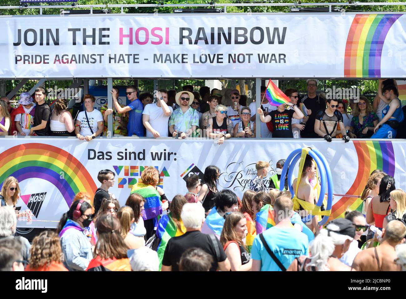 Vienna, Austria, 11th Jun, 2022. 26th Rainbow Parade over the Wiener ...