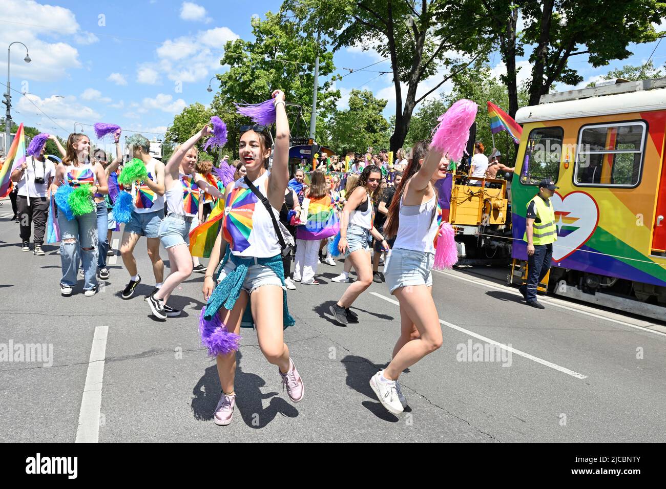 Vienna, Austria, 11th Jun, 2022. 26th Rainbow Parade over the Wiener ...