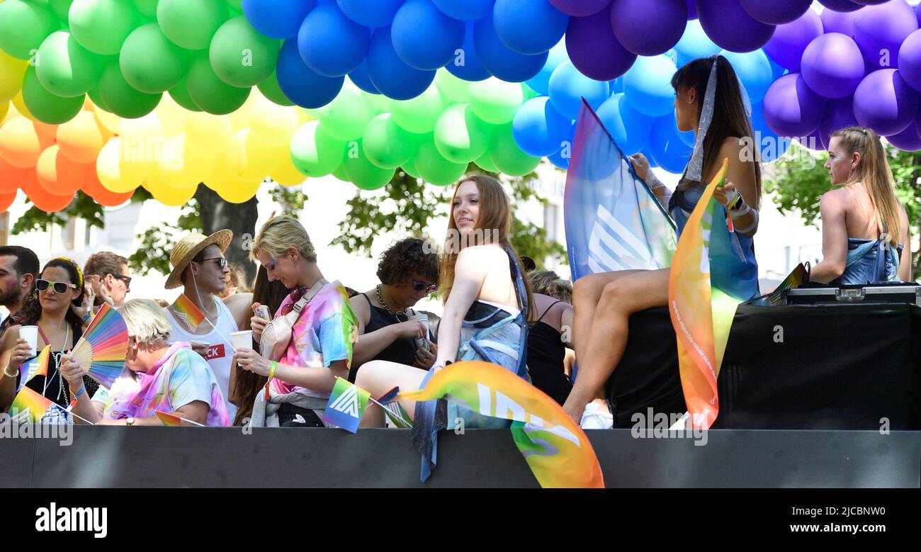 Vienna, Austria, 11th Jun, 2022. 26th Rainbow Parade over the Wiener ...