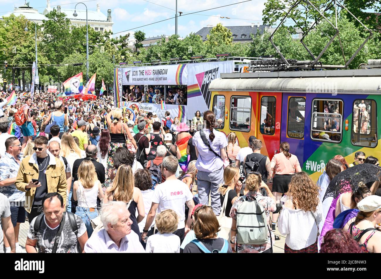 Vienna, Austria, 11th Jun, 2022. 26th Rainbow Parade over the Wiener ...