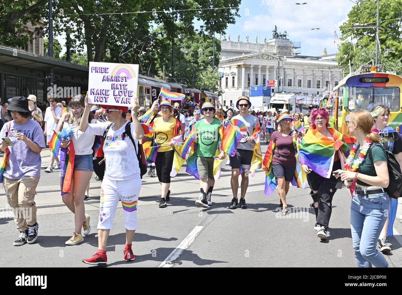 Vienna, Austria, 11th Jun, 2022. 26th Rainbow Parade over the Wiener ...