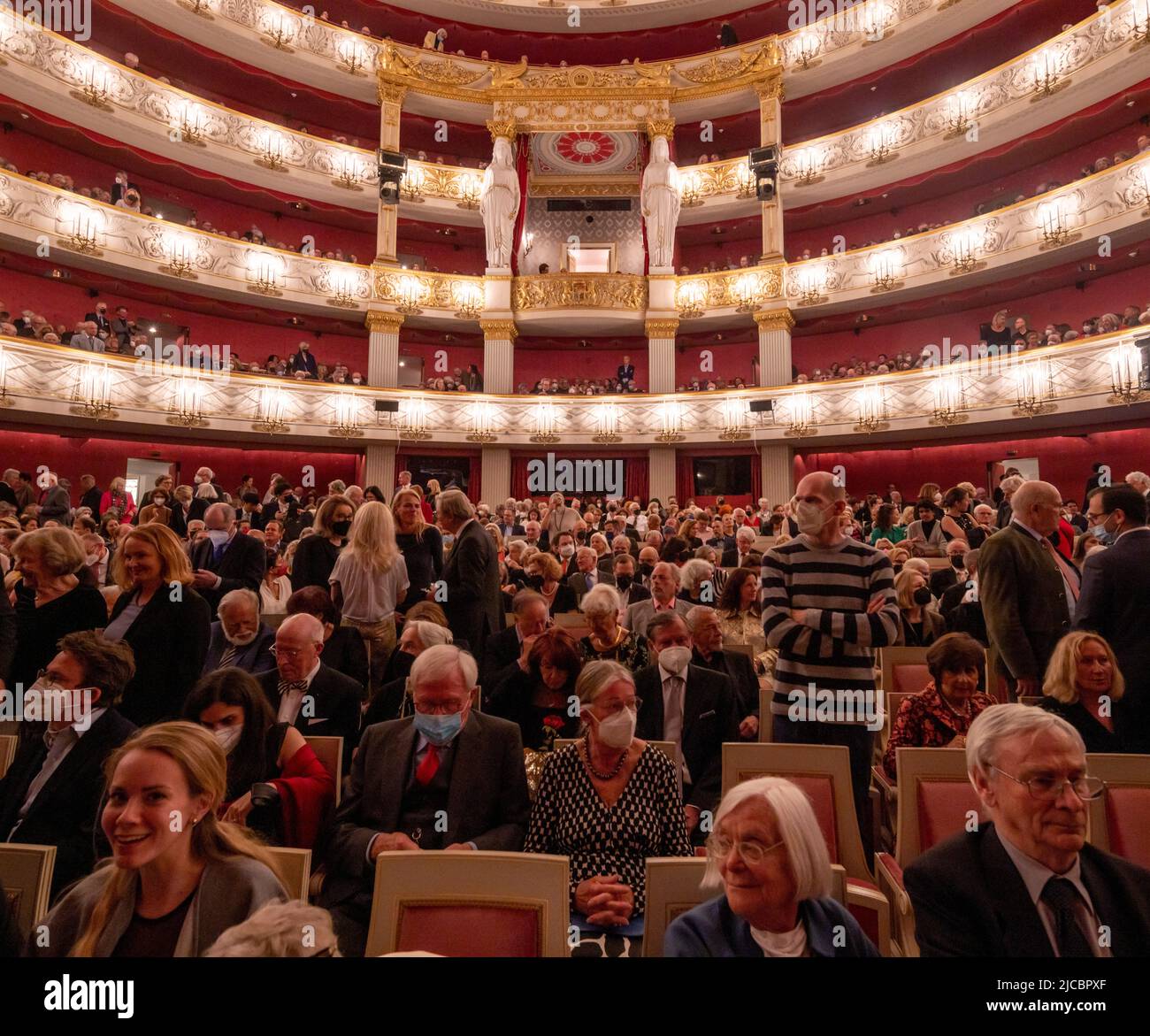 patrons at intermission inside the National Theatre (Nationaltheater ...