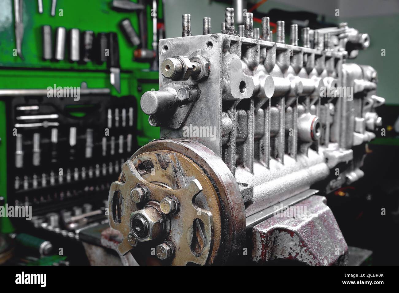 Car fuel pump repair, auto fuel pump dismantling for repair, old car ...