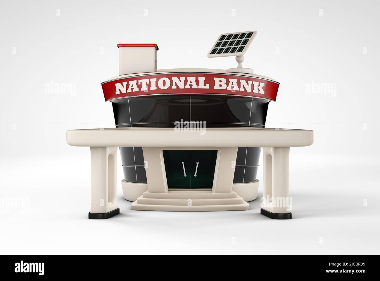 3d Rendering of Build structure bank, isolated background. Clipping ...