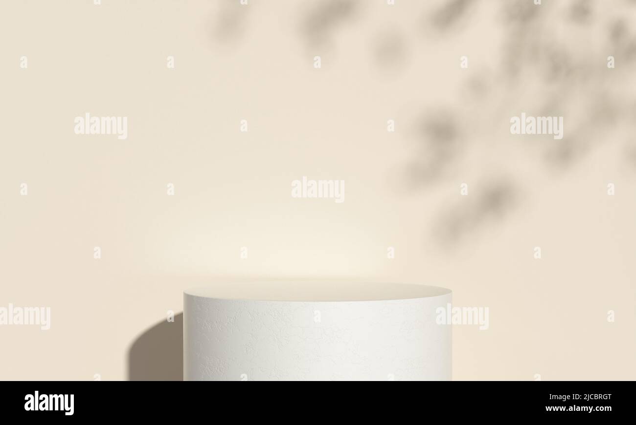 Minimal Platform podium with natural light on beige background.Mojo ...