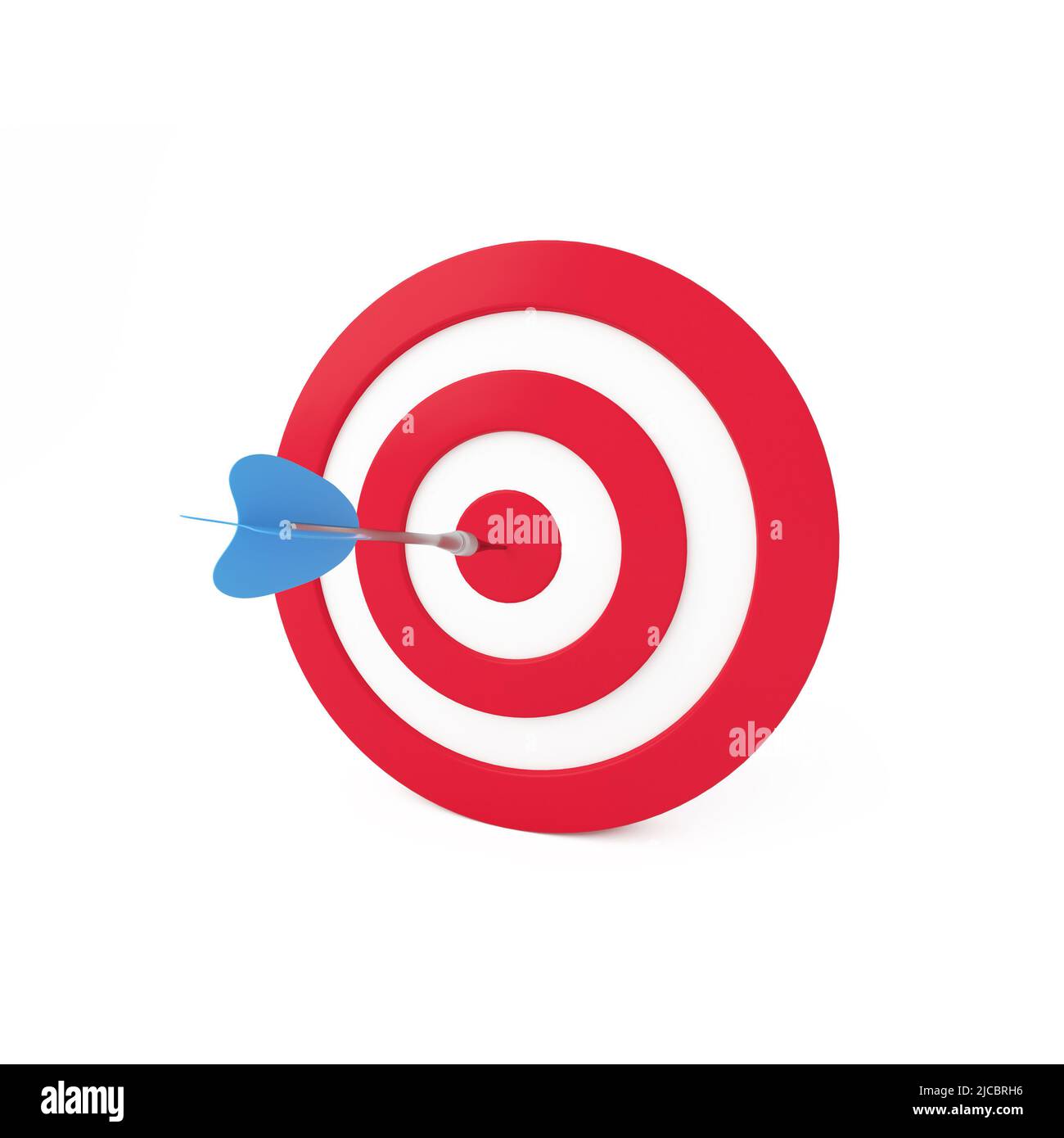 Dart hit the center of target on isolated white background. Business ...