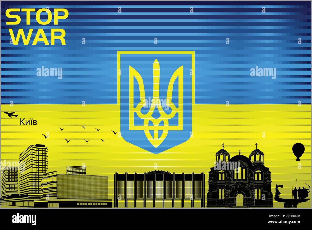 Ukrainian flag buildings Stock Vector Images - Alamy