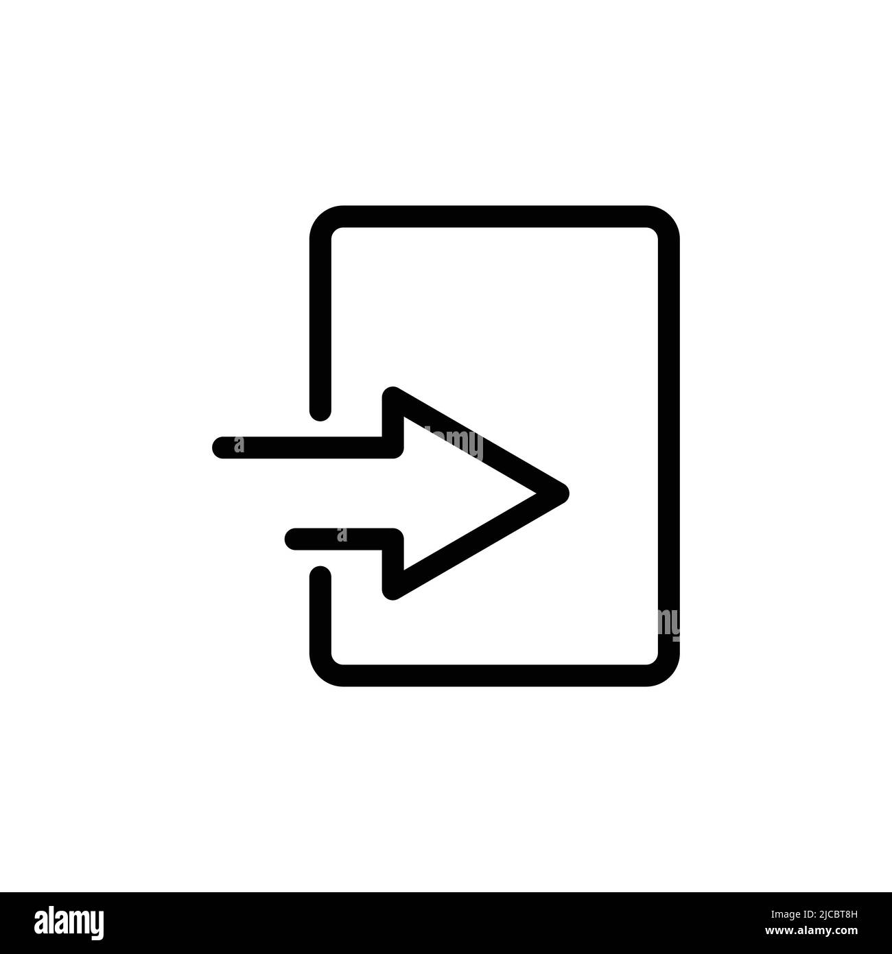 Right arrow icon vector with rectangle. suitable for entrance icon, ui-ux, web, website, start ...