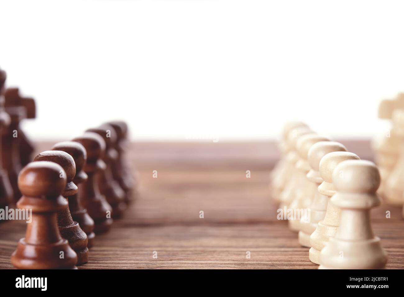 Chess pieces on the board. Battle on the board. Space for text Stock ...