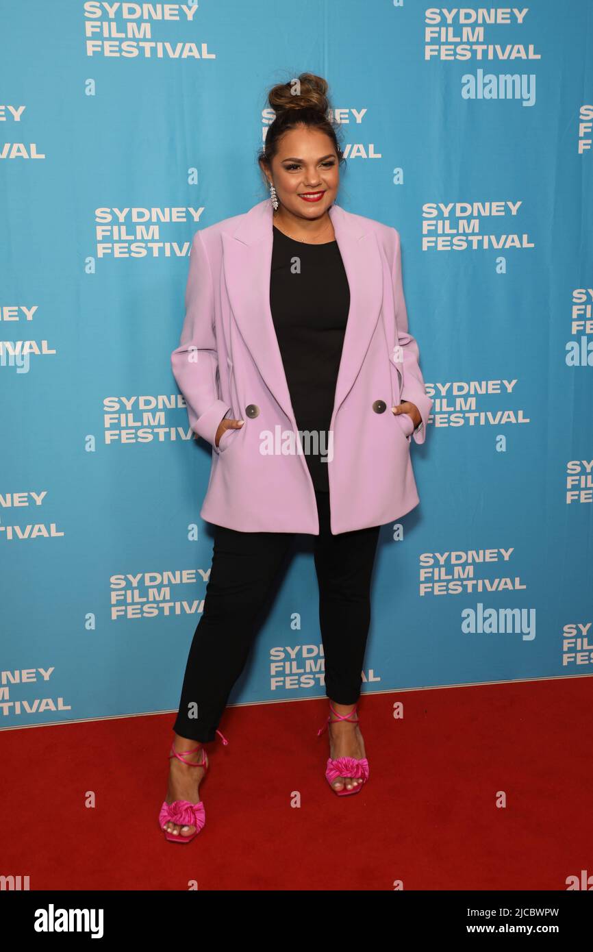 Sydney, Australia. 12th June 2022. Cast member Rarriwuy Hick arrives on ...