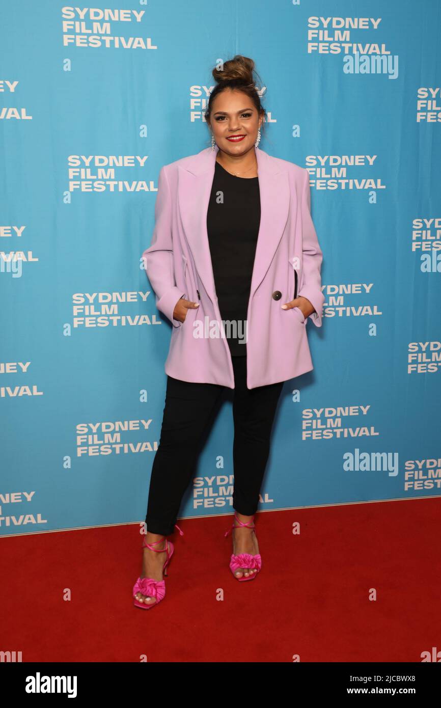 Sydney, Australia. 12th June 2022. Cast member Rarriwuy Hick arrives on ...