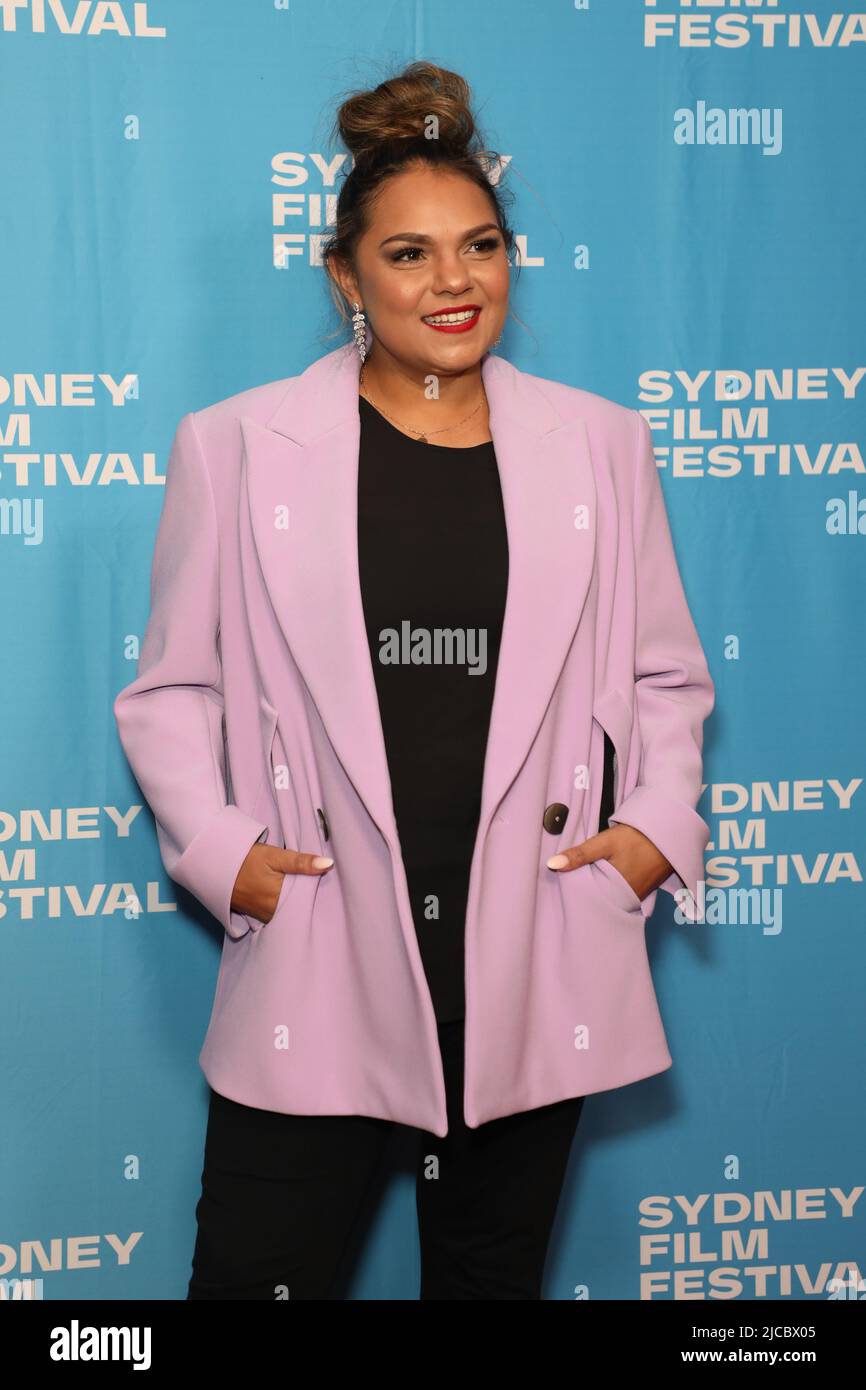 Sydney, Australia. 12th June 2022. Cast member Rarriwuy Hick arrives on ...