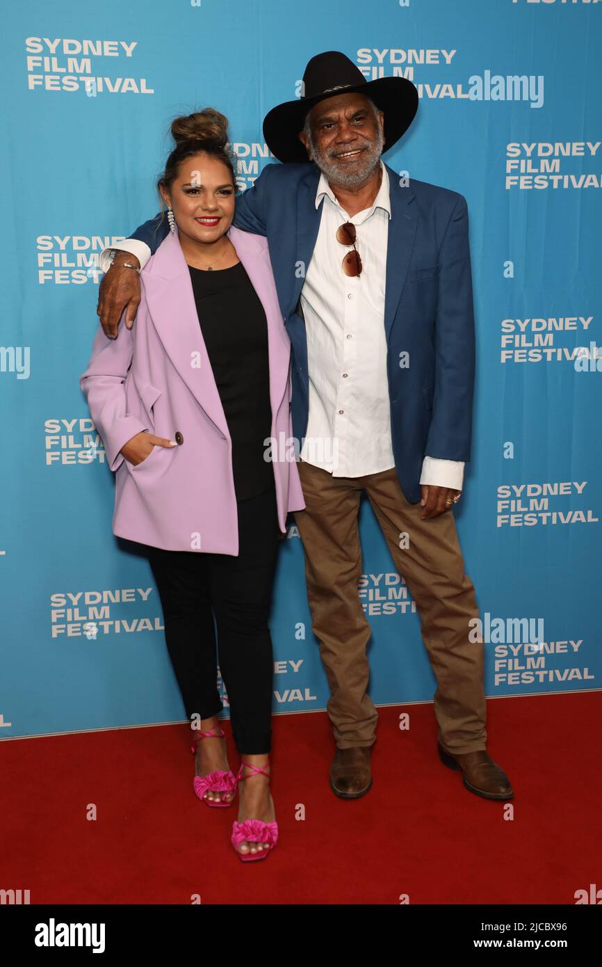 Sydney, Australia. 12th June 2022. Cast members Rarriwuy Hick and ...