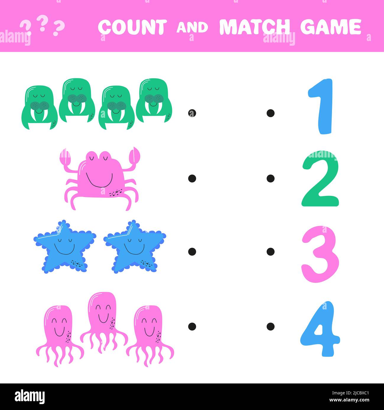 Counting game for preschool children. Educational a mathematical game ...