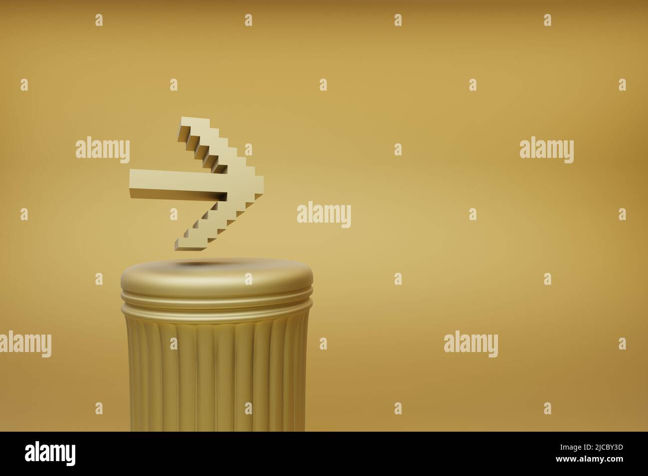 Beautiful abstract illustrations Golden Golden Pixel Arrow right symbol ...