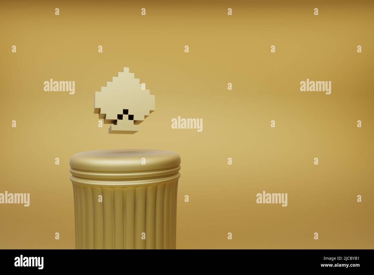 Beautiful abstract illustrations Golden Golden Pixel Spades symbol ...