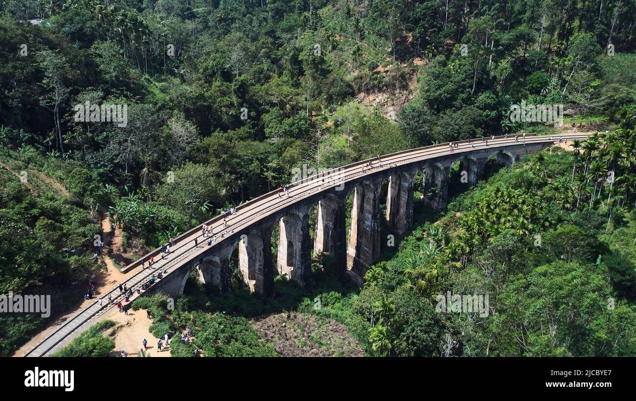 Aerial view of the Demodara nine-arch bridge Stock Photo - Alamy