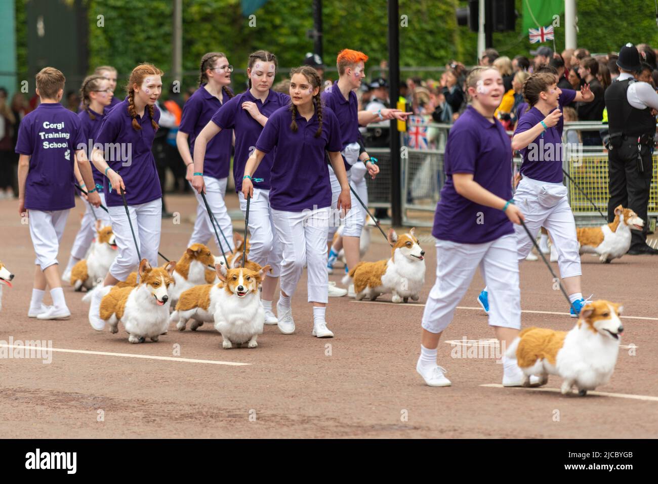 Corgi Training School at the Queen's Platinum Jubilee Pageant, in The ...