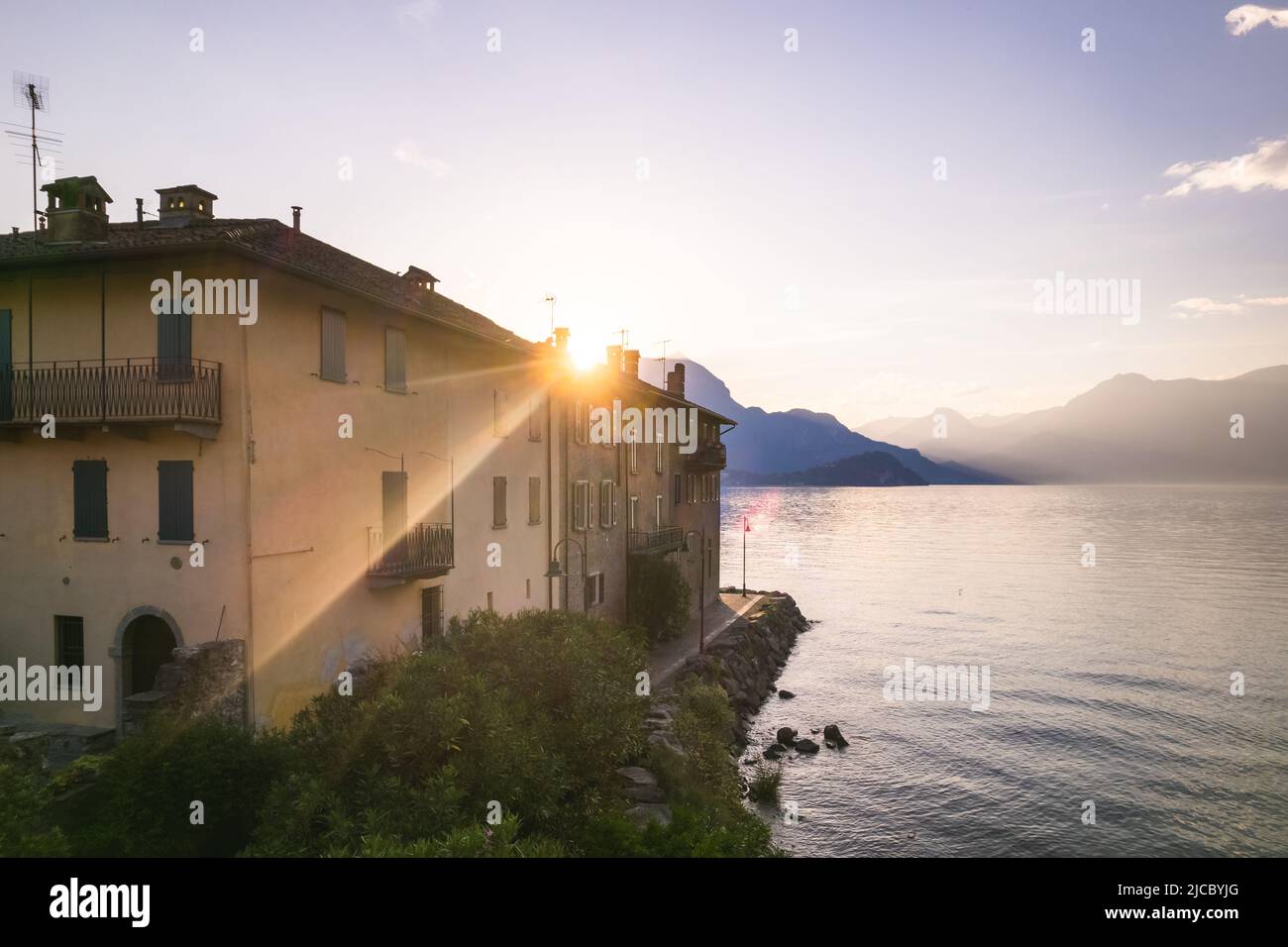 Aerial view of the ancient village, Lierna, Lake Como Stock Photo - Alamy