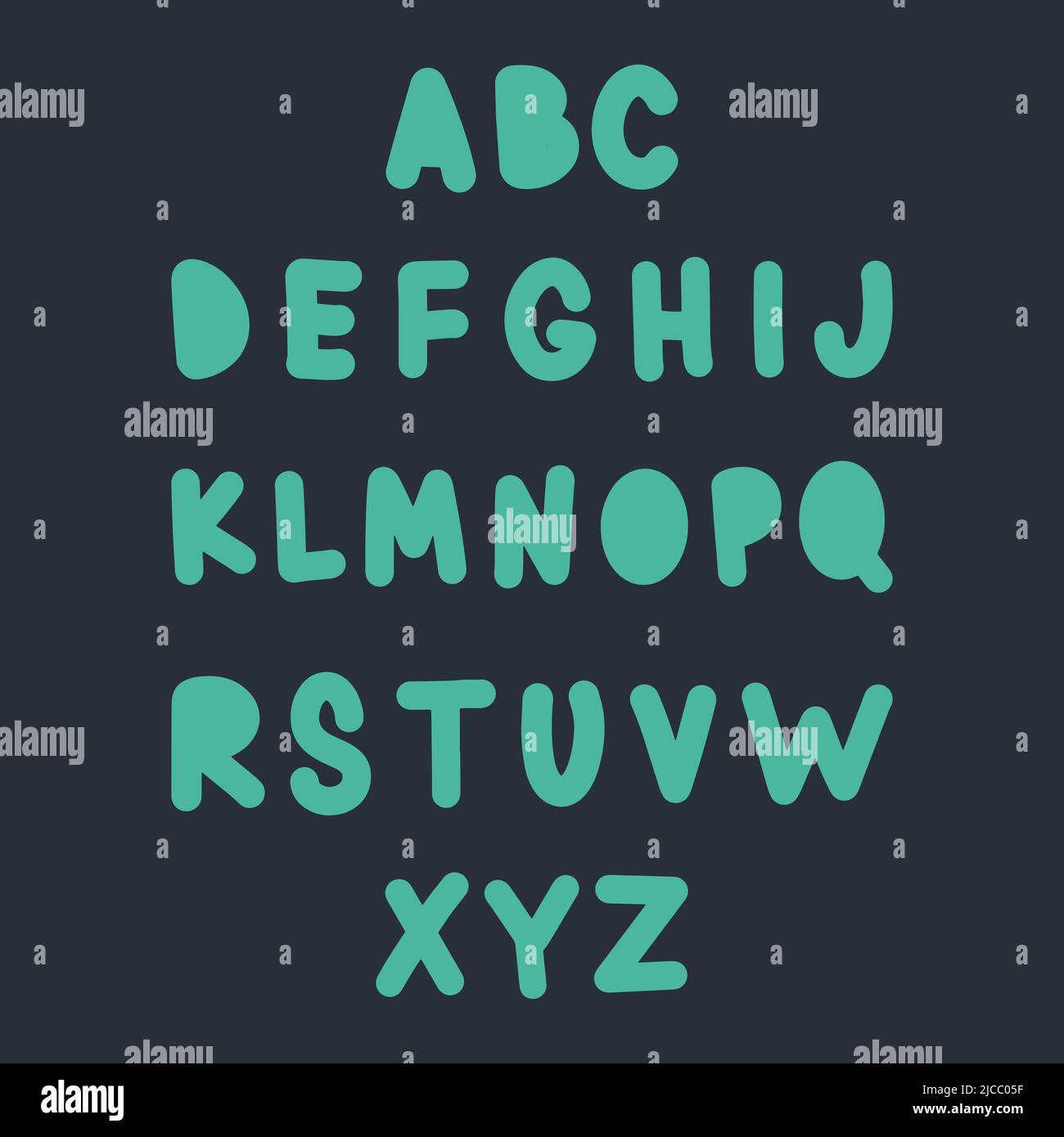 English alphabet drawn in bold on a black background for printing and ...
