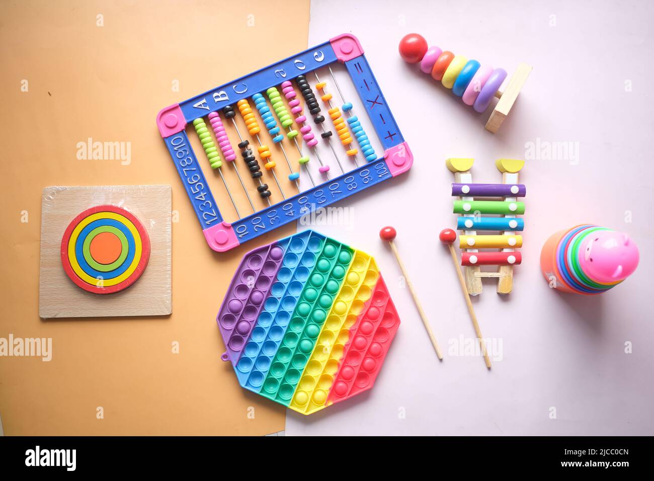 child learning development toy on table Stock Photo - Alamy