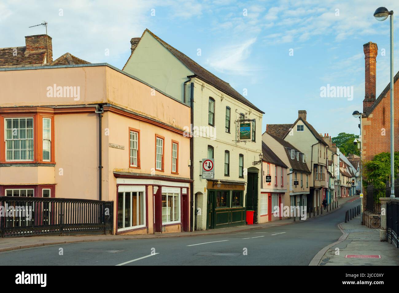 Spring morning on Magdalene Street in Cambridge, England Stock Photo ...