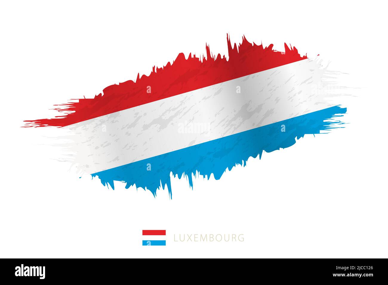 Painted brushstroke flag of Luxembourg with waving effect. Vector flag ...