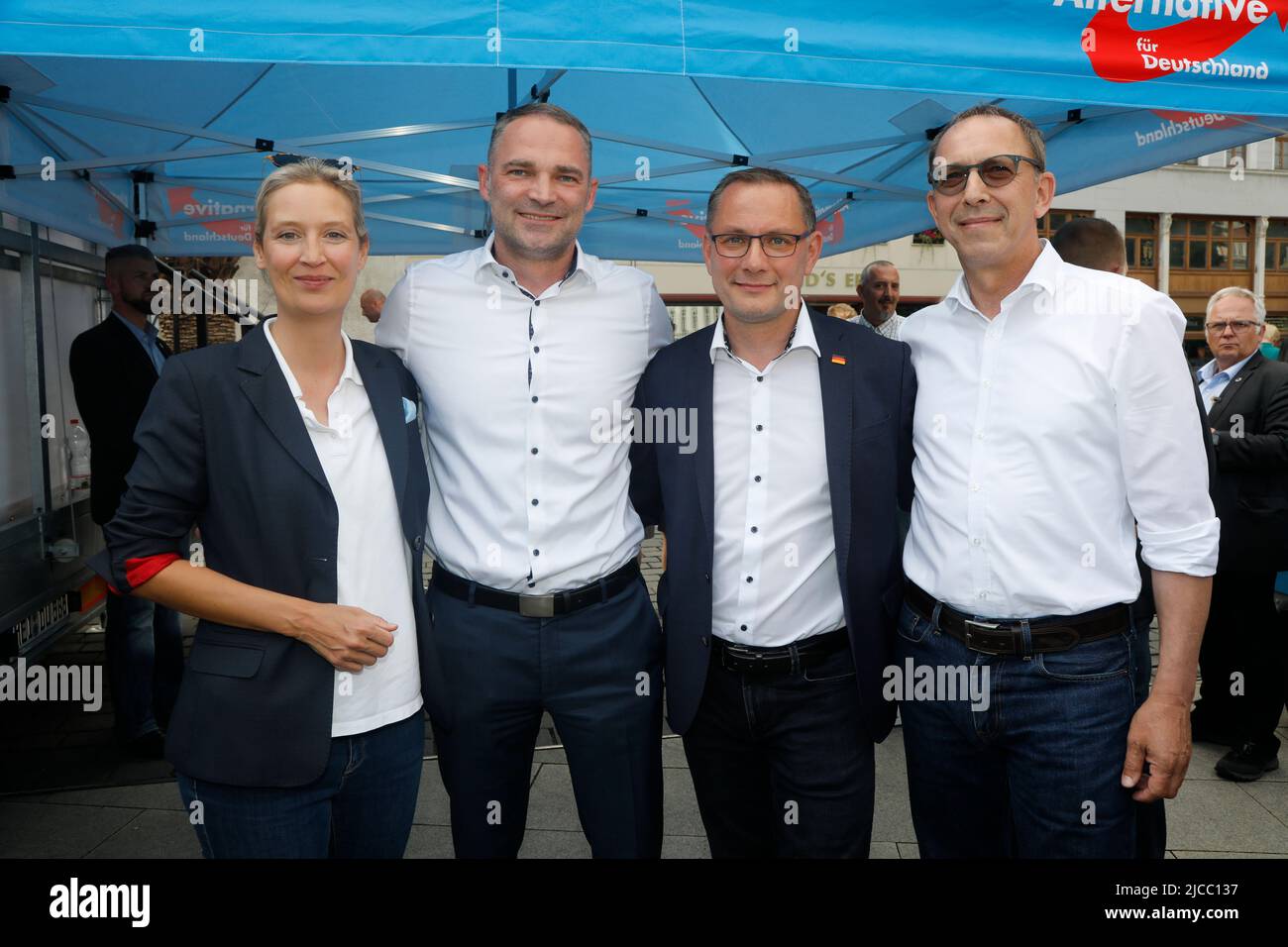 Alice Weidel, Sebastian Wippel, Tino Chrupalla und Jörg Urban beim ...